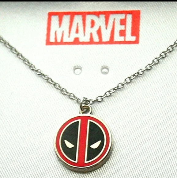 Marvel | Jewelry | Marvel Comics Deadpool Logo Petite Enamel Necklace ...